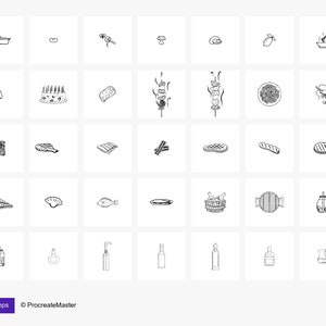 Procreate Food Brushes ,food Doodle Stamps, Food Stamps, Procreate ...