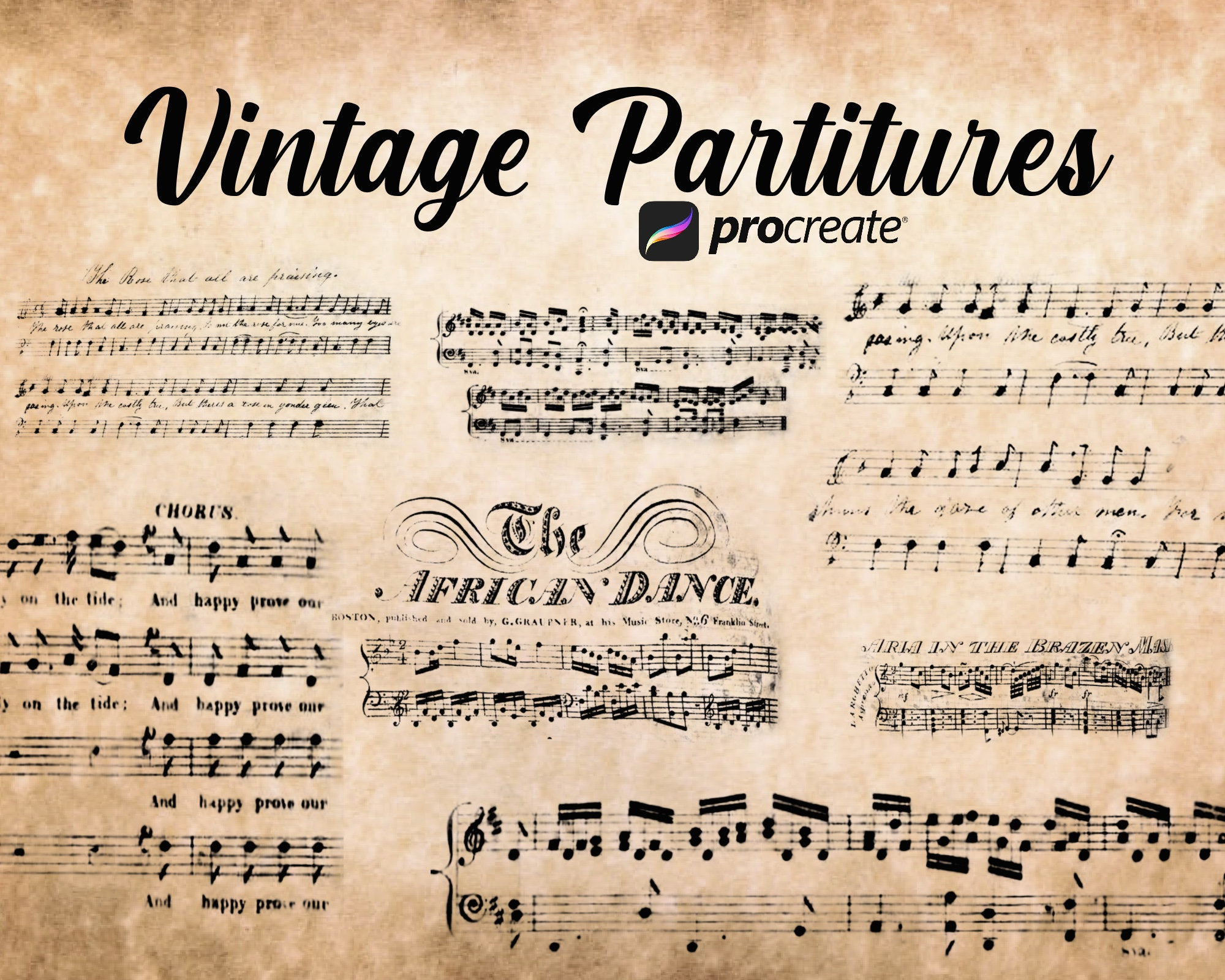 28 Procreate Antique Music Sheet Vintage Music Procreate - Etsy