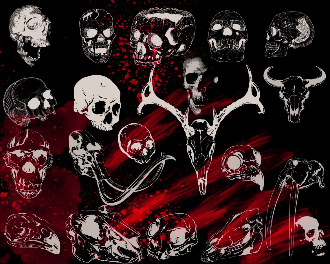 110 Procreate Skulls Tattoo Skull Stamp for Procreate Human | Etsy