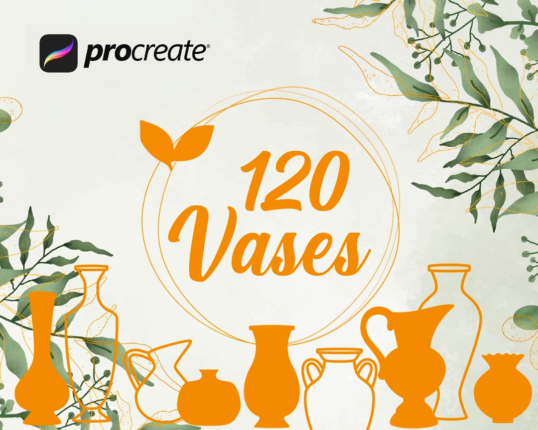 120 Procreate Flower Pots Stamps, Empty Vases and Pots Stamps, for ...