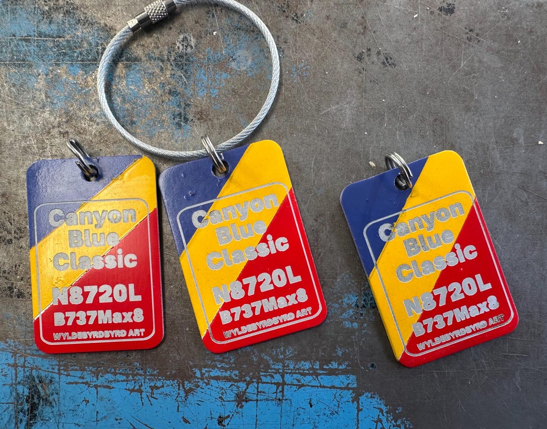 SWA Original Canyon Blue B737 MAX 8 Key Tag N8720L - Etsy