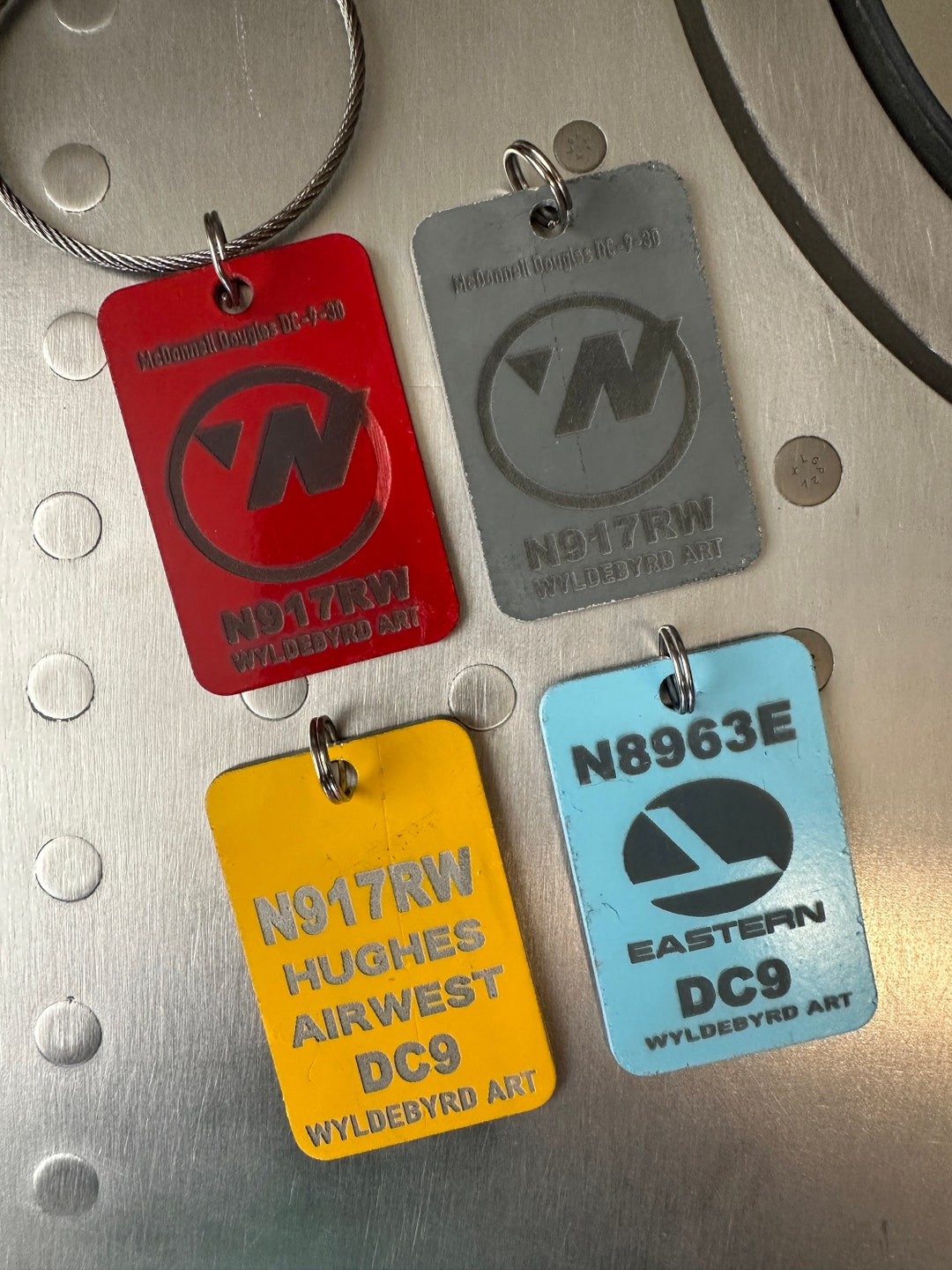 Authentic DC9 Aircraft Keychains – Made From Retired N917RW - Hughes ...