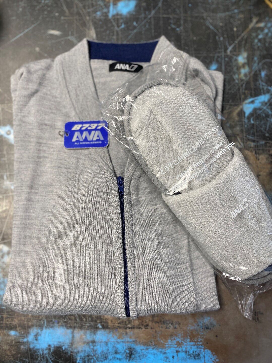 ANA B737 Collectible Set: Zip Sweater, Slippers & Keychain - Etsy