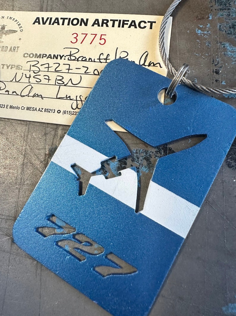 B727 Pan Am Blue Luggage Tag. - Etsy