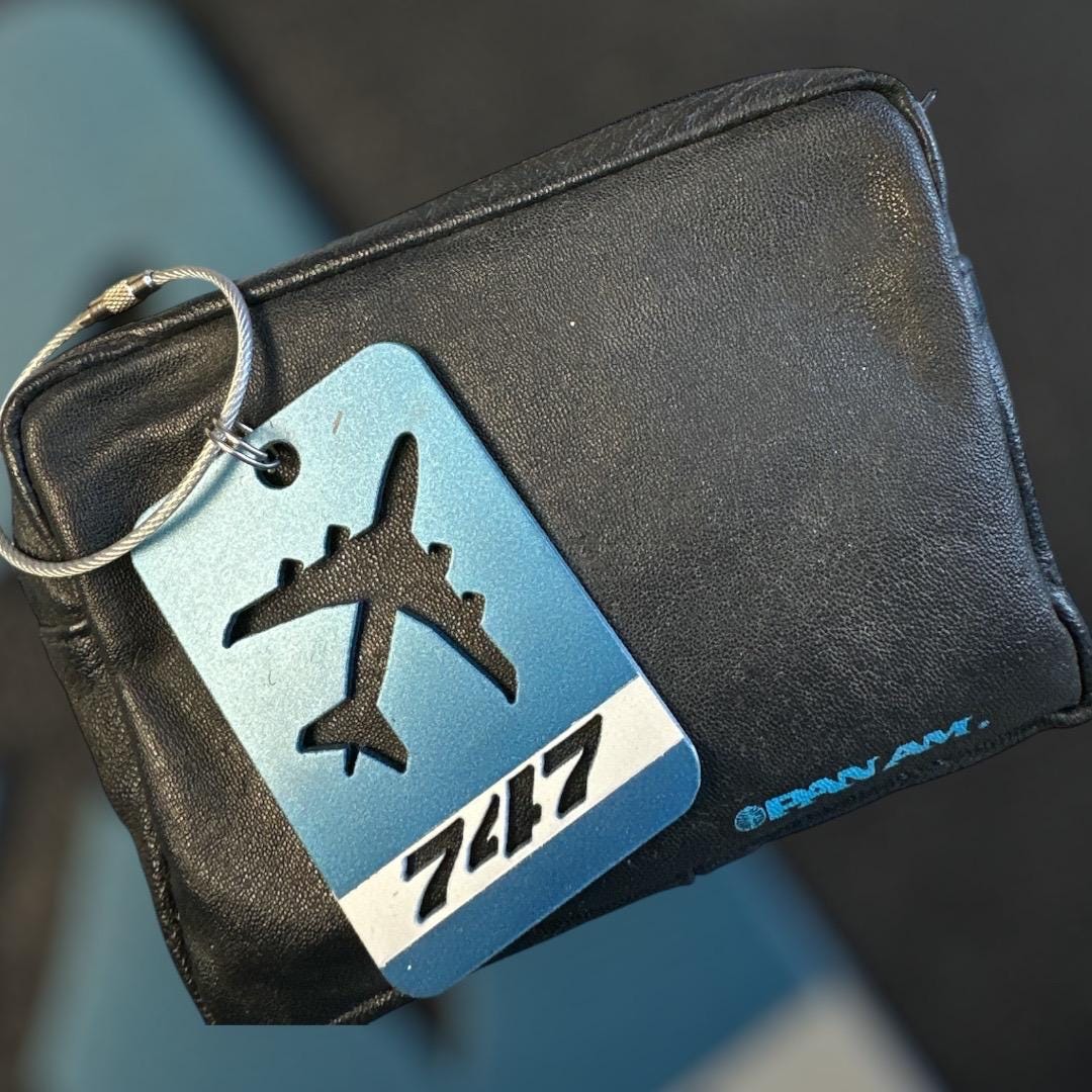 Vintage Pan Am Amenity Kit With B747 Aircraft Skin Luggage Tag. - Etsy