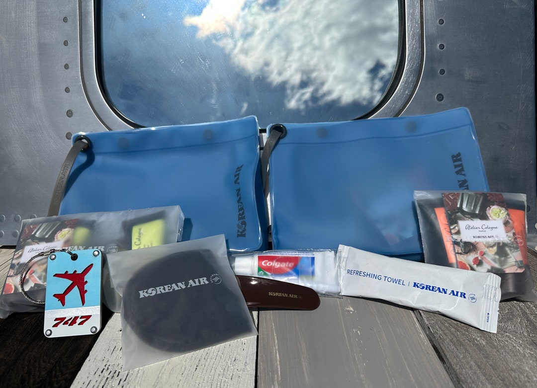 Korean Air Amenity Kits and 747 Skin Luggage Tags - Etsy