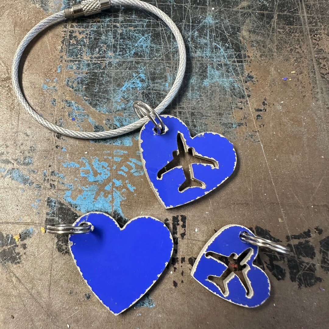 747 Heart Key Tag Made From Aircraft Skin N795SW - Etsy