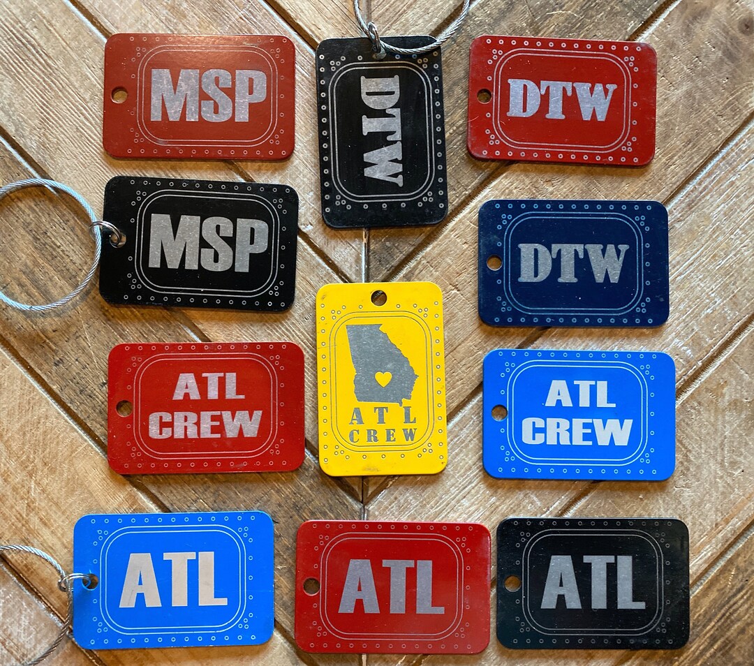 MSP DTW or ATL Luggage Tags - Etsy