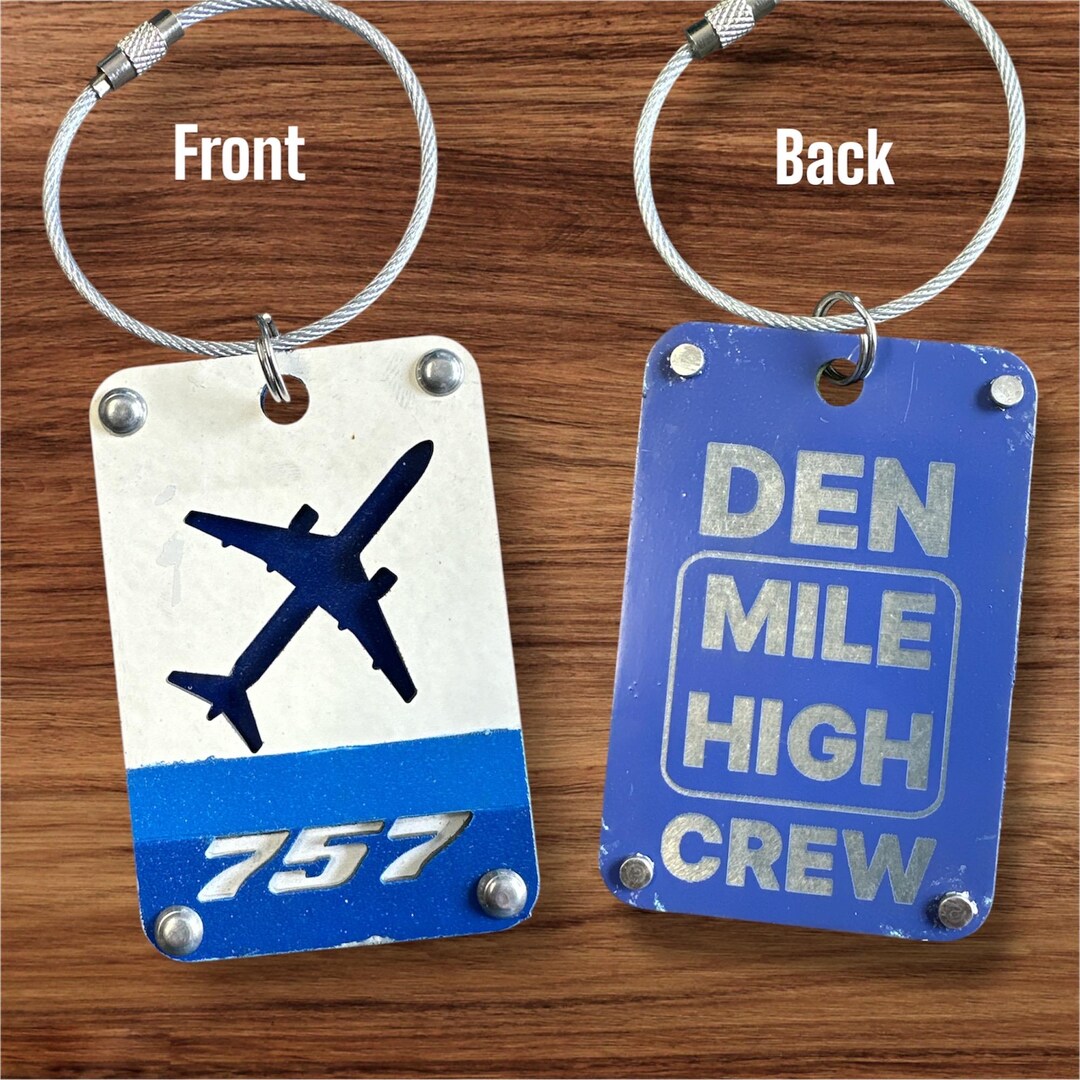 United Airlines Luggage Tag B757-200 N502UA Retro Painted Denver Mile ...