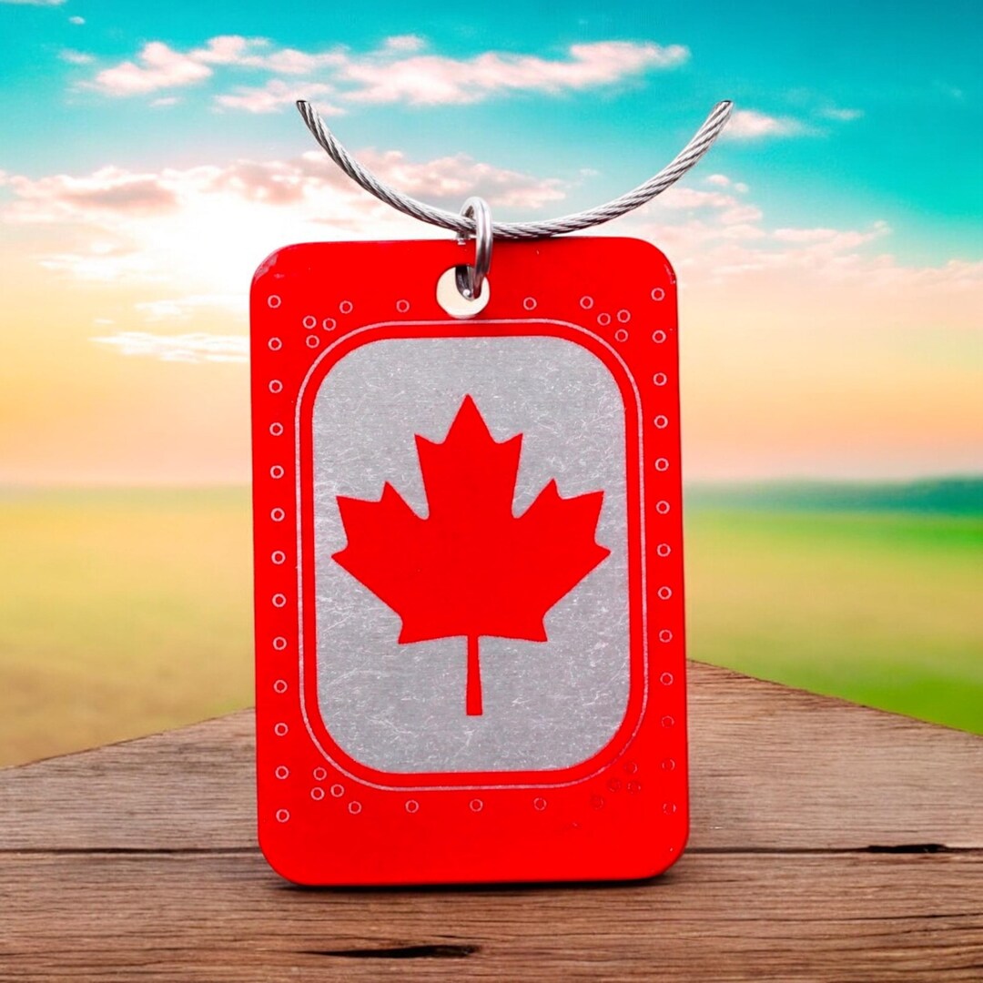 Aluminum Luggage Tag – Canada Maple Leaf & Aircraft Window Design - Etsy