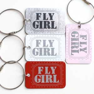Fly Girl Aluminum Luggage Tag - Etsy