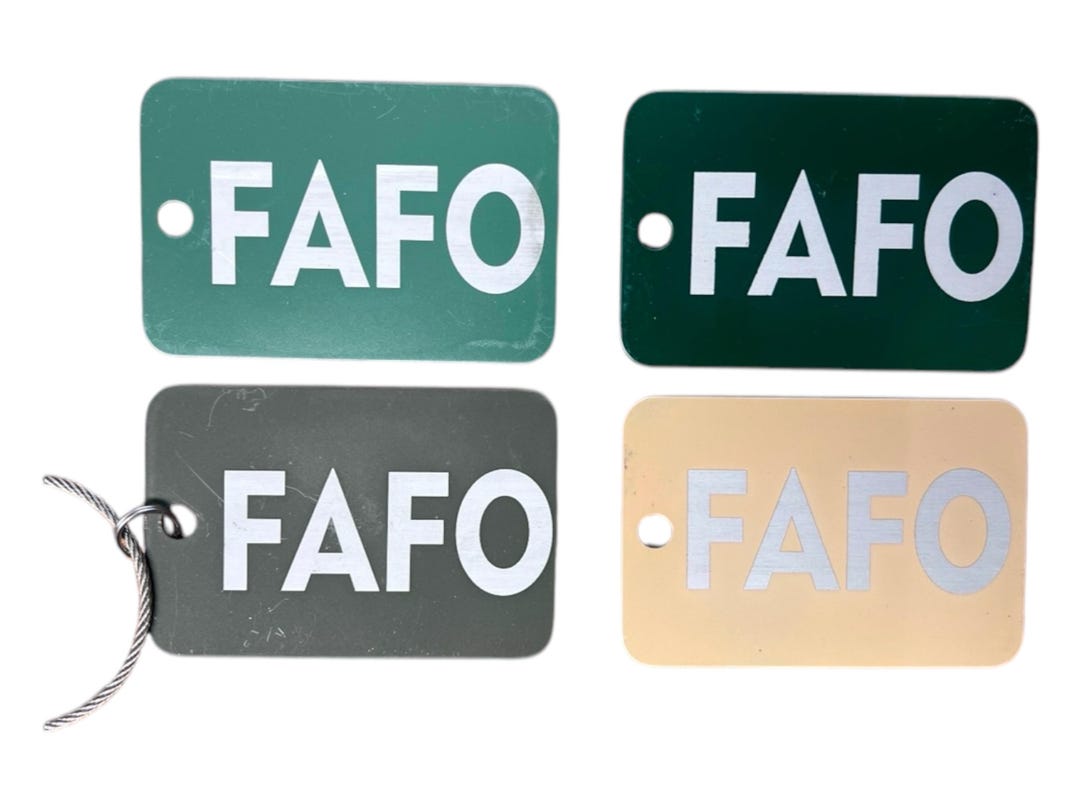 FAFO Aluminum Luggage Tag 2x3” - Etsy