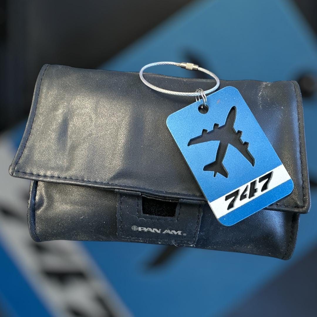 Vintage Pan Am Amenity Kit With B747 Aircraft Skin Luggage Tag - Etsy