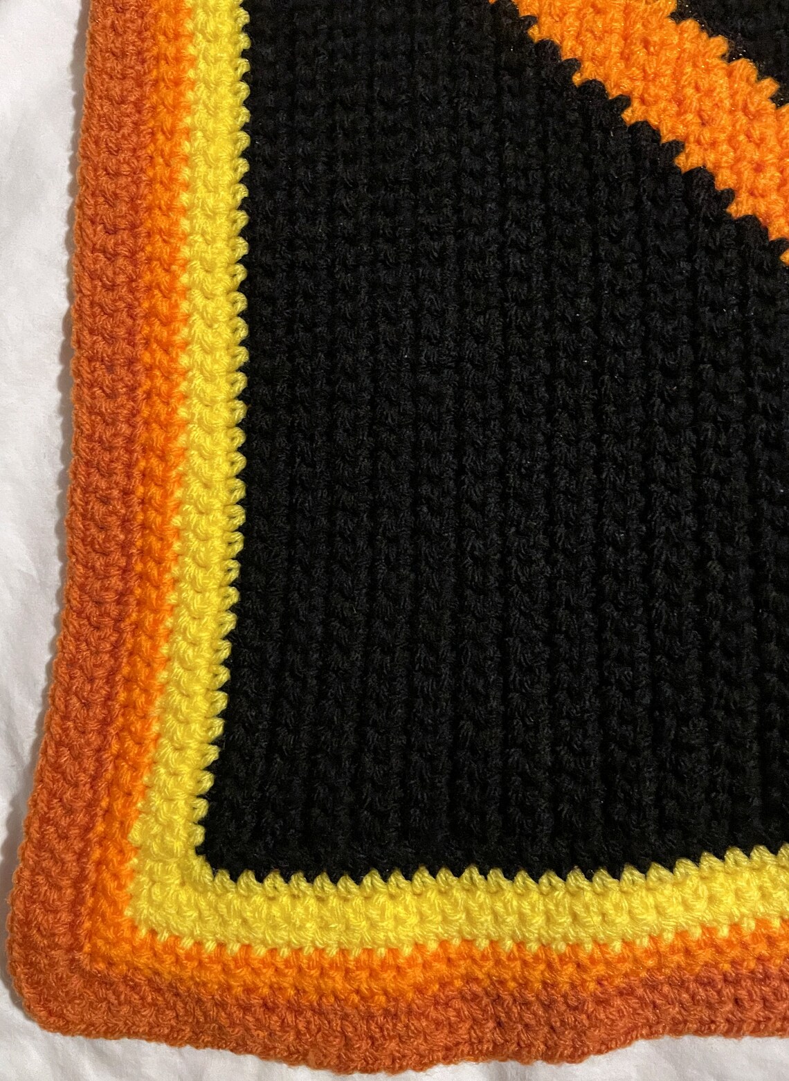 Handmade Crochet Afghan of a FLAME Chopper MOTORCYCLE Knit Couch Bed ...