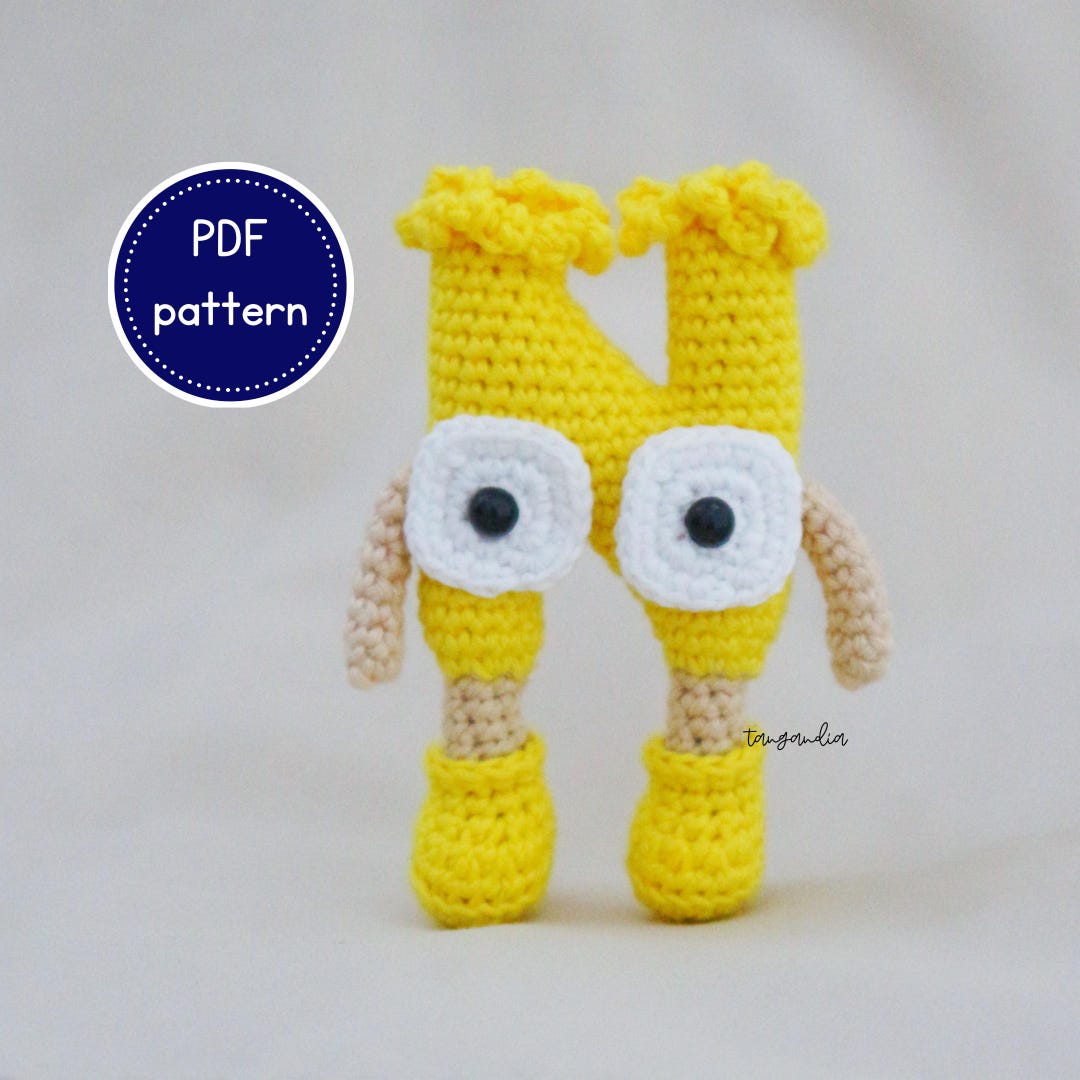 Amigurumi Alphabet Letter N Pattern, Customize Words for Kids' Room ...