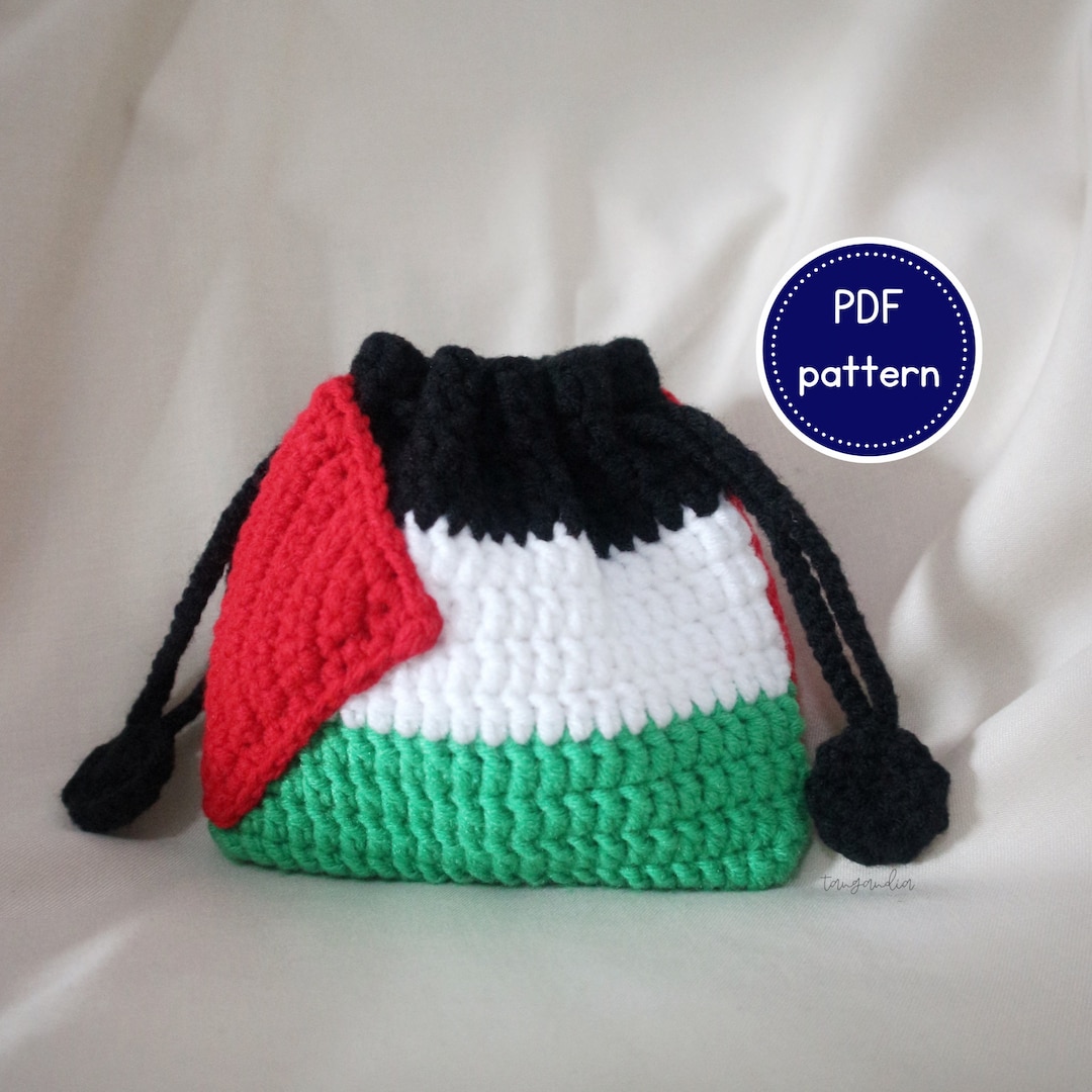 Crochet Palestine Pouch Pattern, Crochet Drawstring Coin Purse ...
