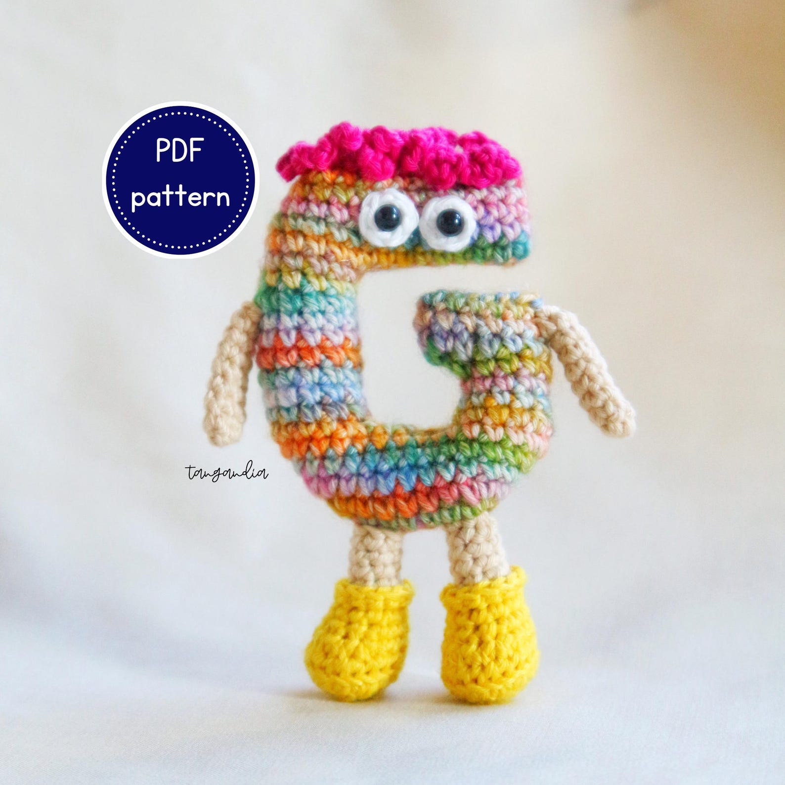 Alphabet Amigurumi Letter G Pattern, Fun and Easy DIY Craft, Ideal ...
