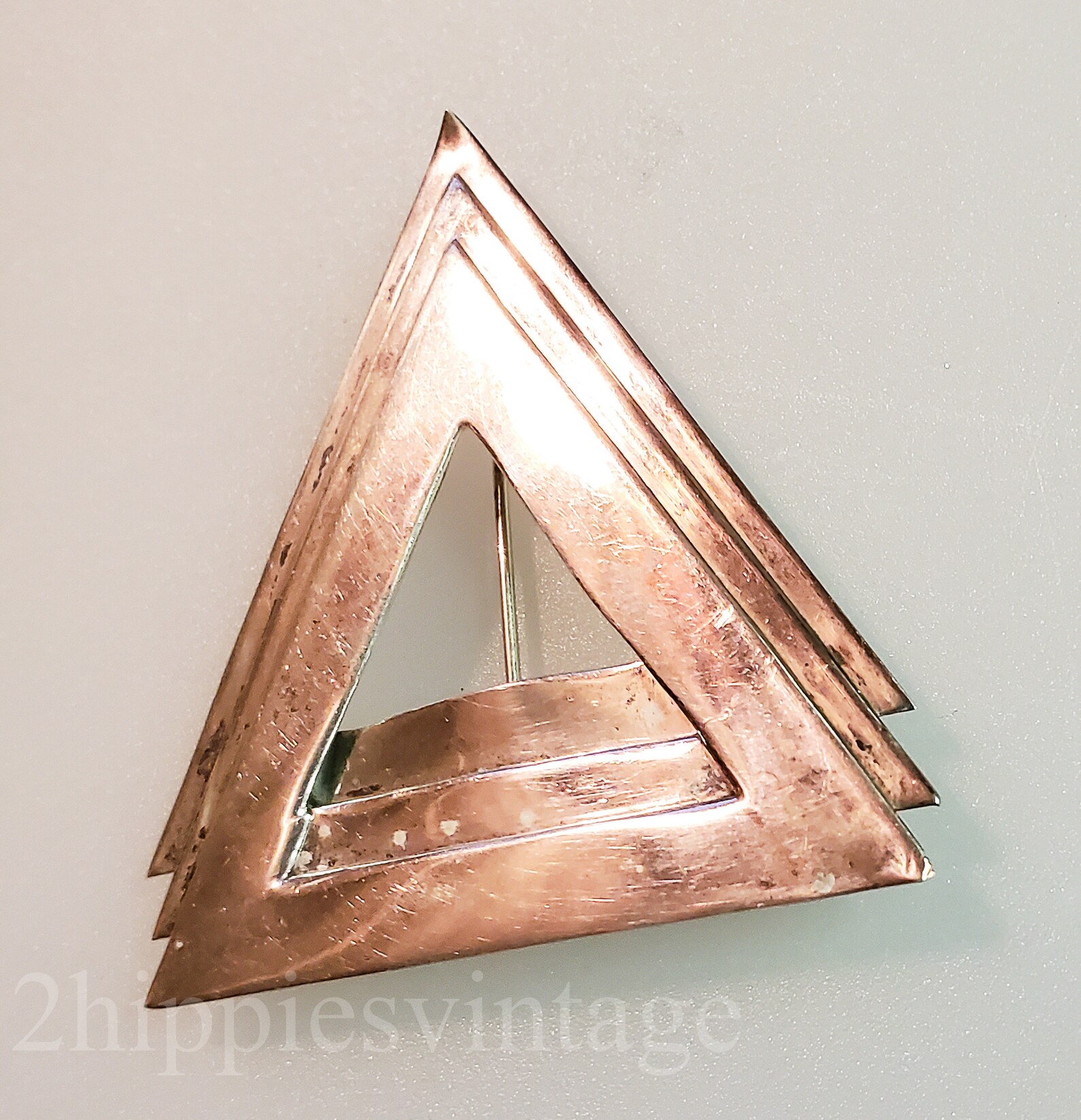 Vintage Triple Triangle Sterling Silver Modernist Brooch Pin - Etsy