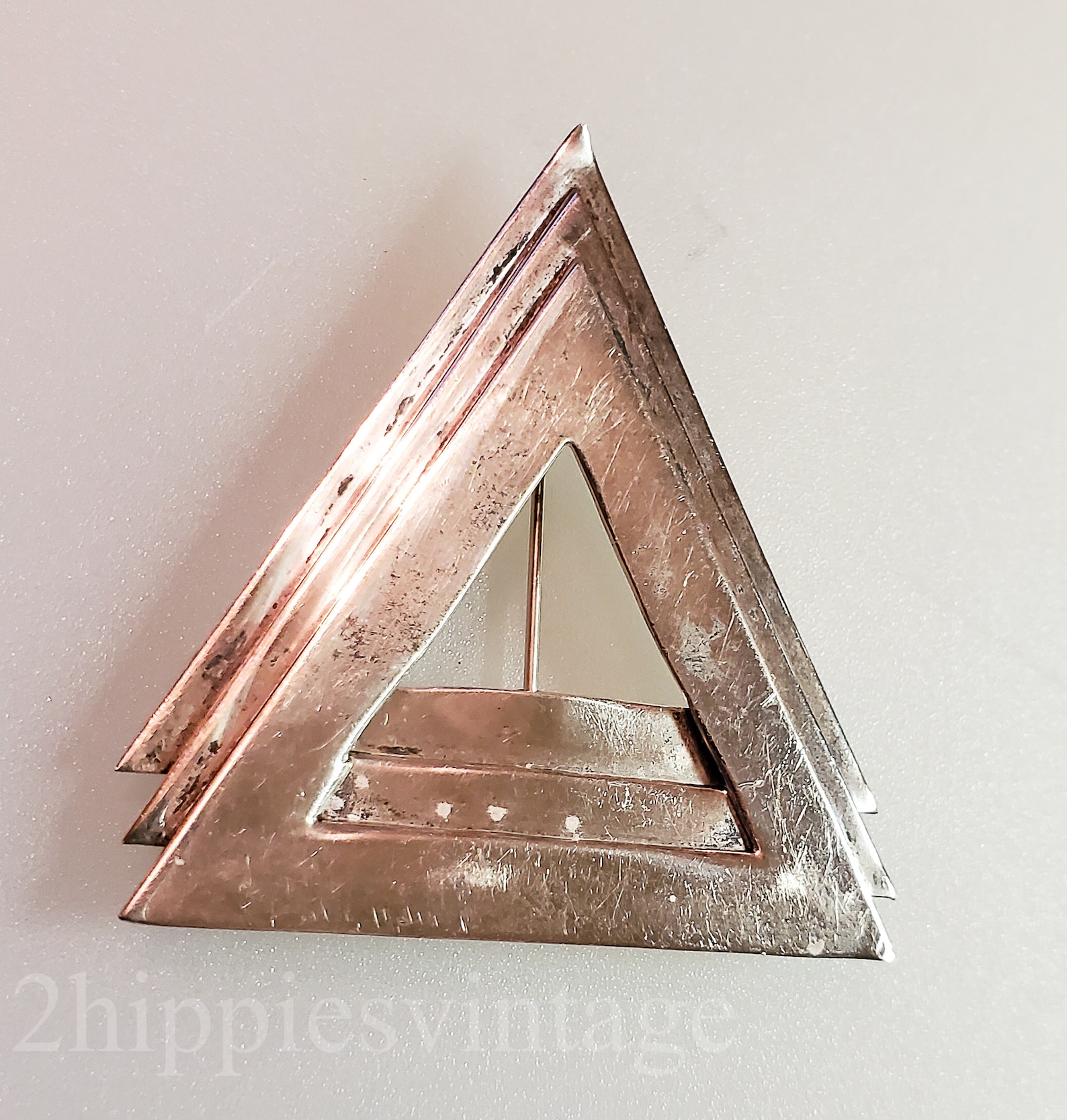 Vintage Triple Triangle Sterling Silver Modernist Brooch Pin - Etsy
