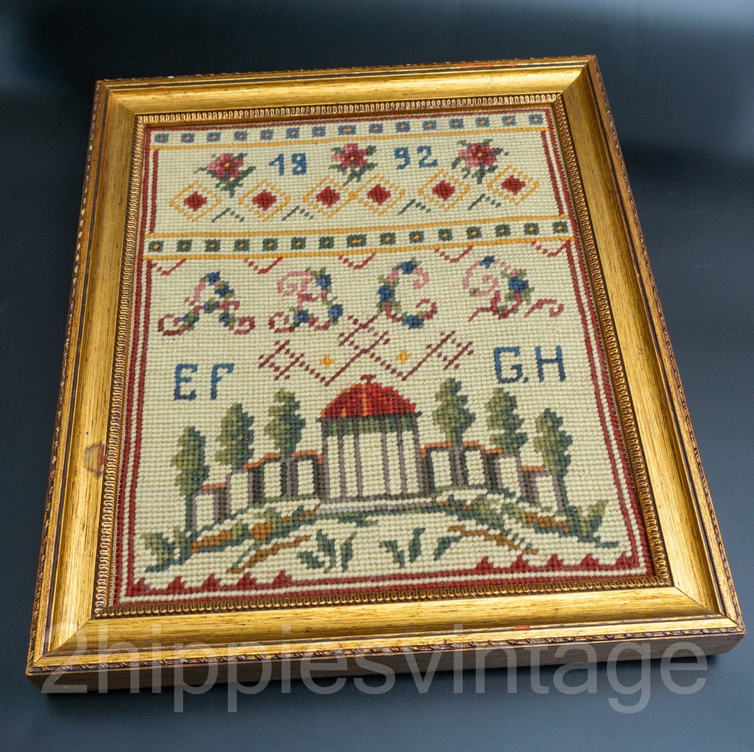 Antique Sampler 1892 Cross Stitch in Frame - Etsy
