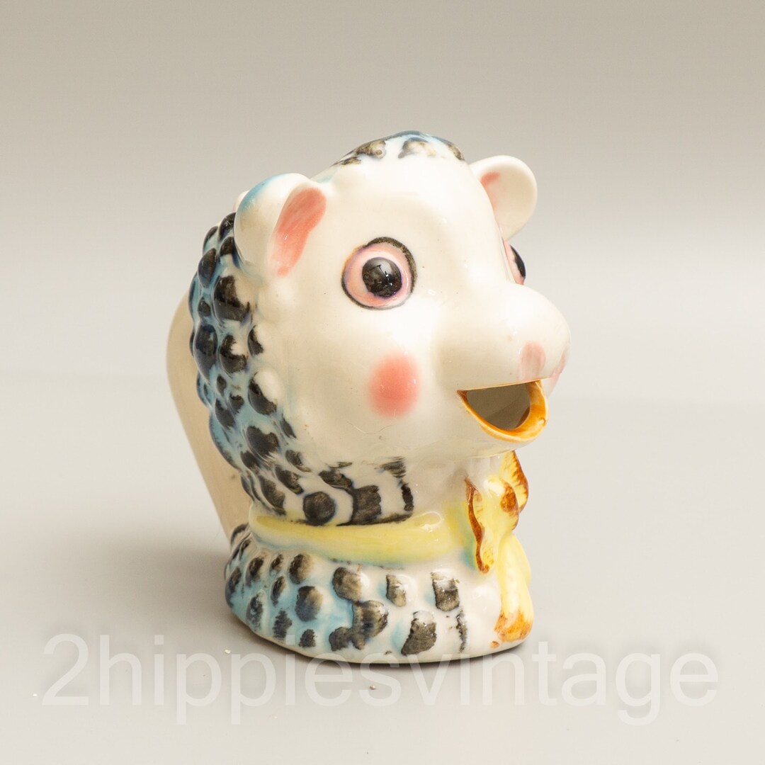 Vintage Ceramic Cow Lamb With Yellow Bow Creamer Pitcher 1950s - Etsy