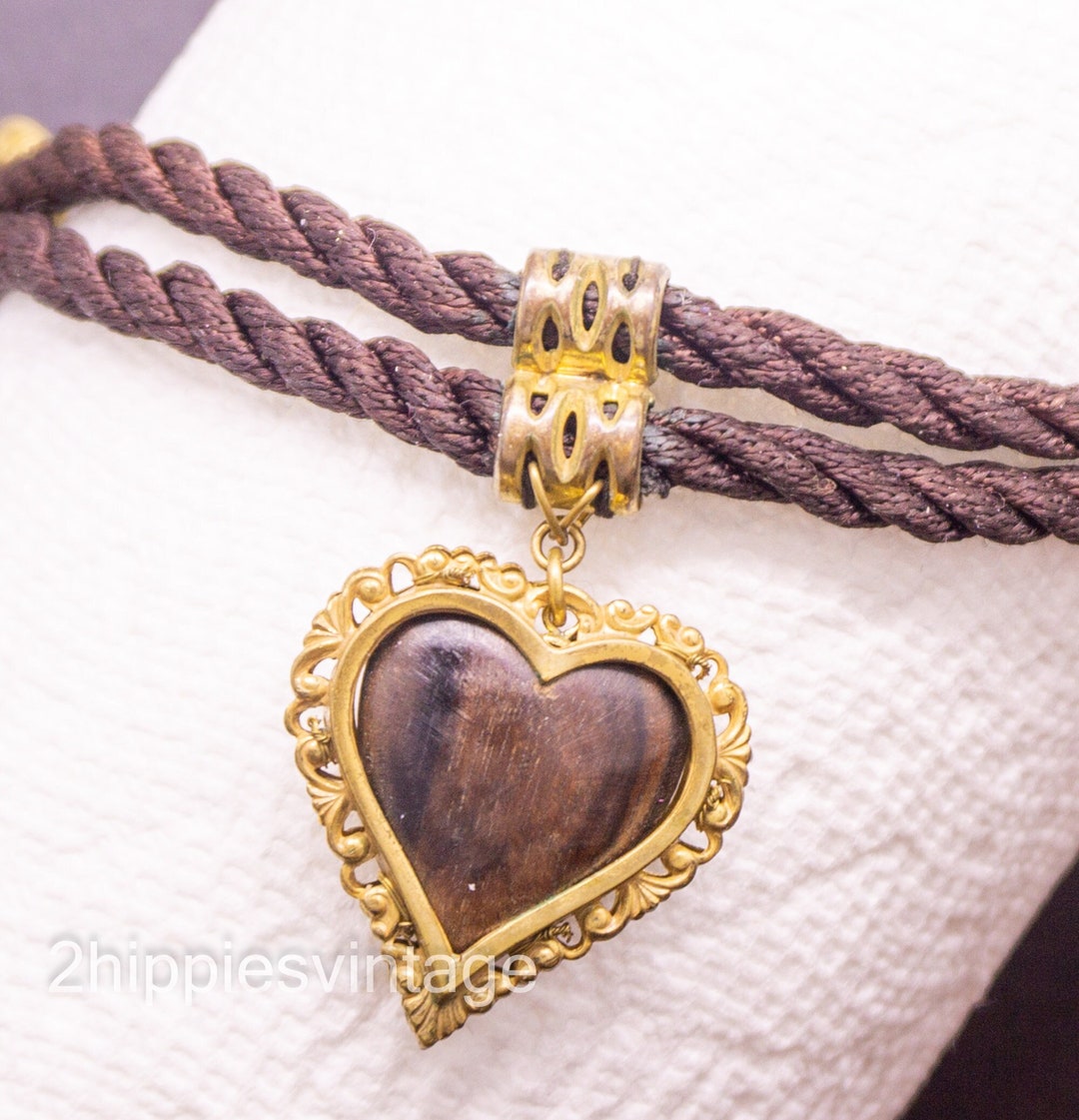 Vintage Miriam Haskell Wood Heart Choker Necklace 1950s - Etsy