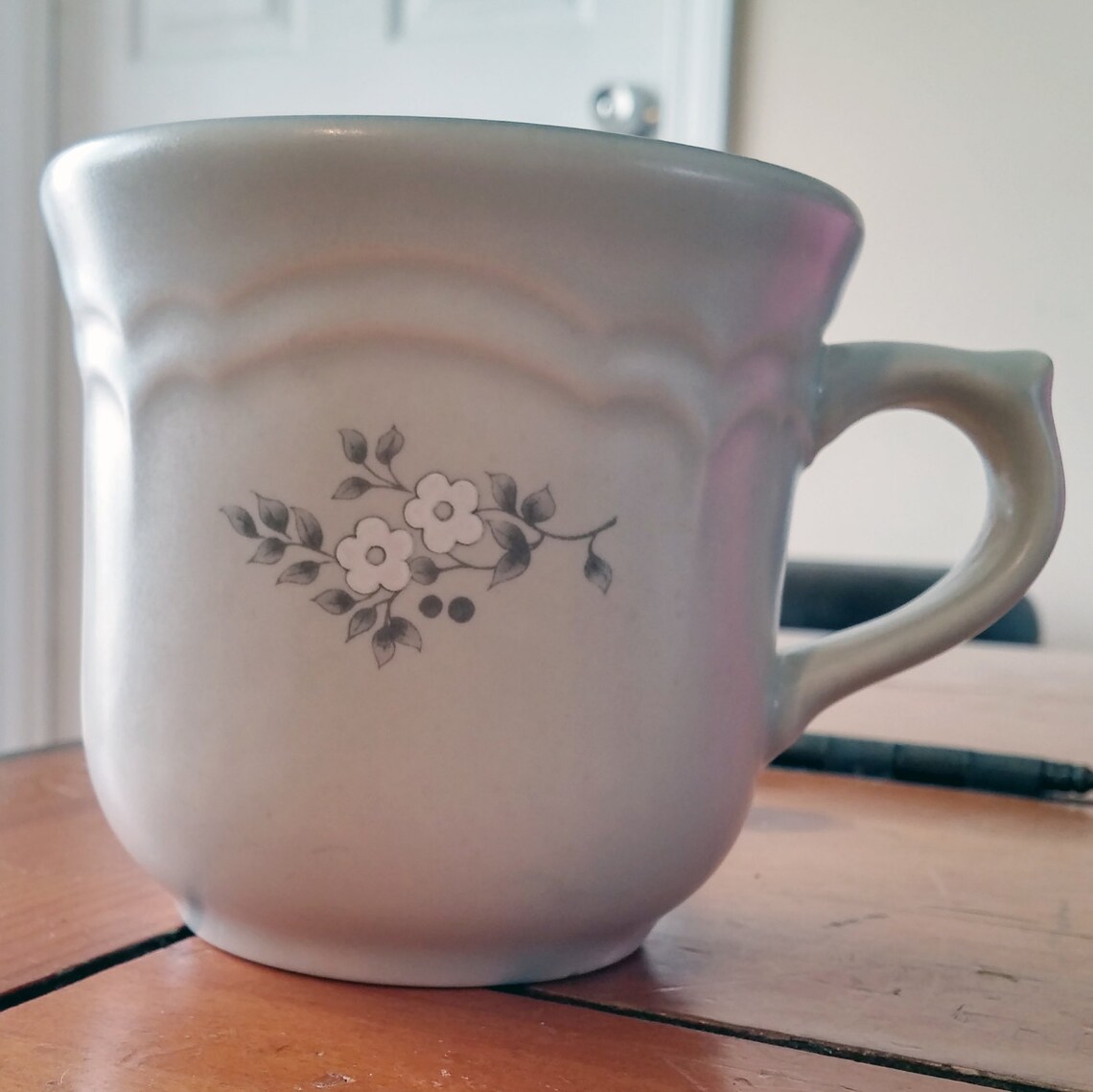 Pfaltzgraff HEIRLOOM Pattern Stoneware Flat Cup With Matching Saucer ...