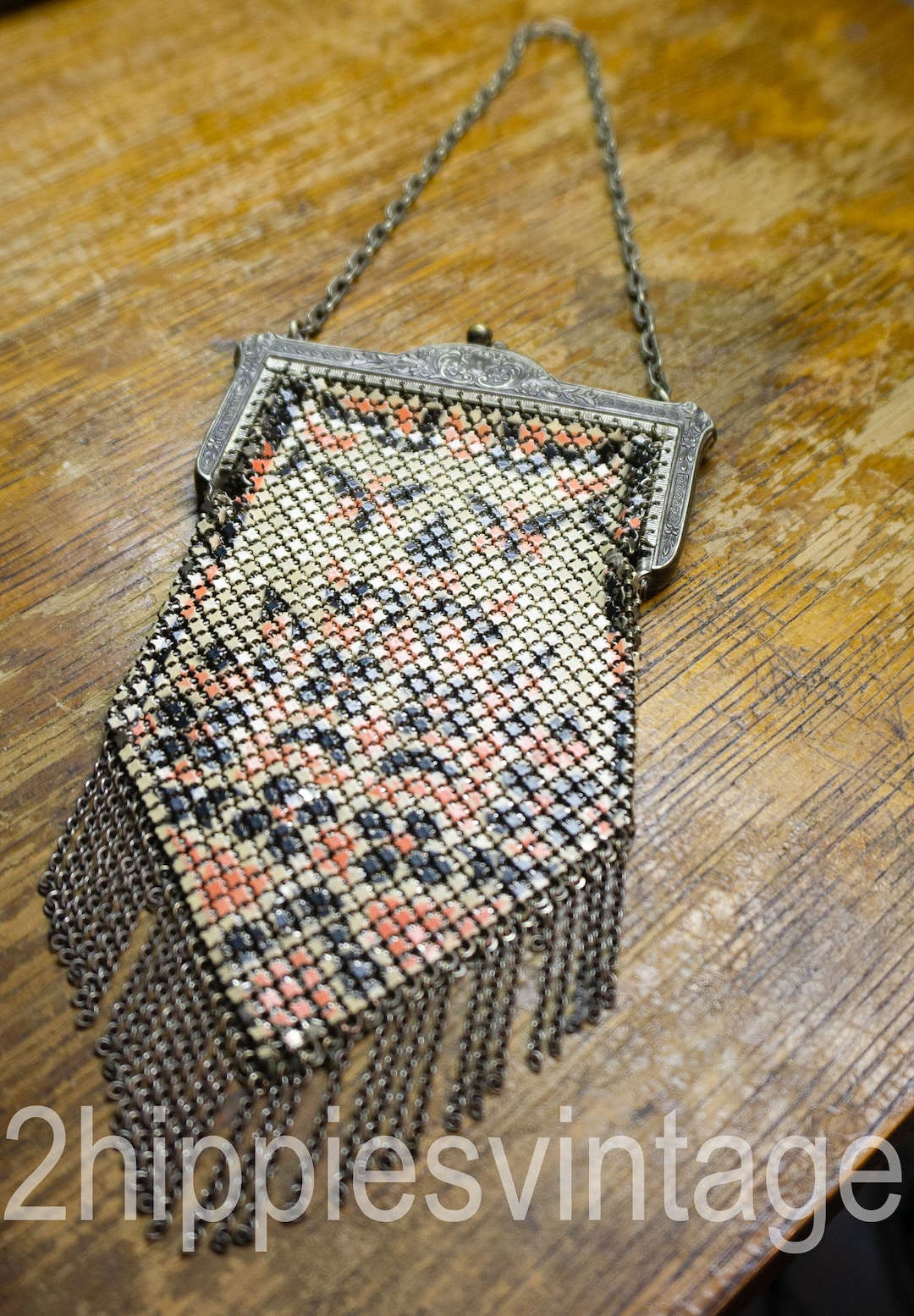 Antique Mandalian Mfg Co Mesh Enameled Metal Flapper Purse Bag - Etsy