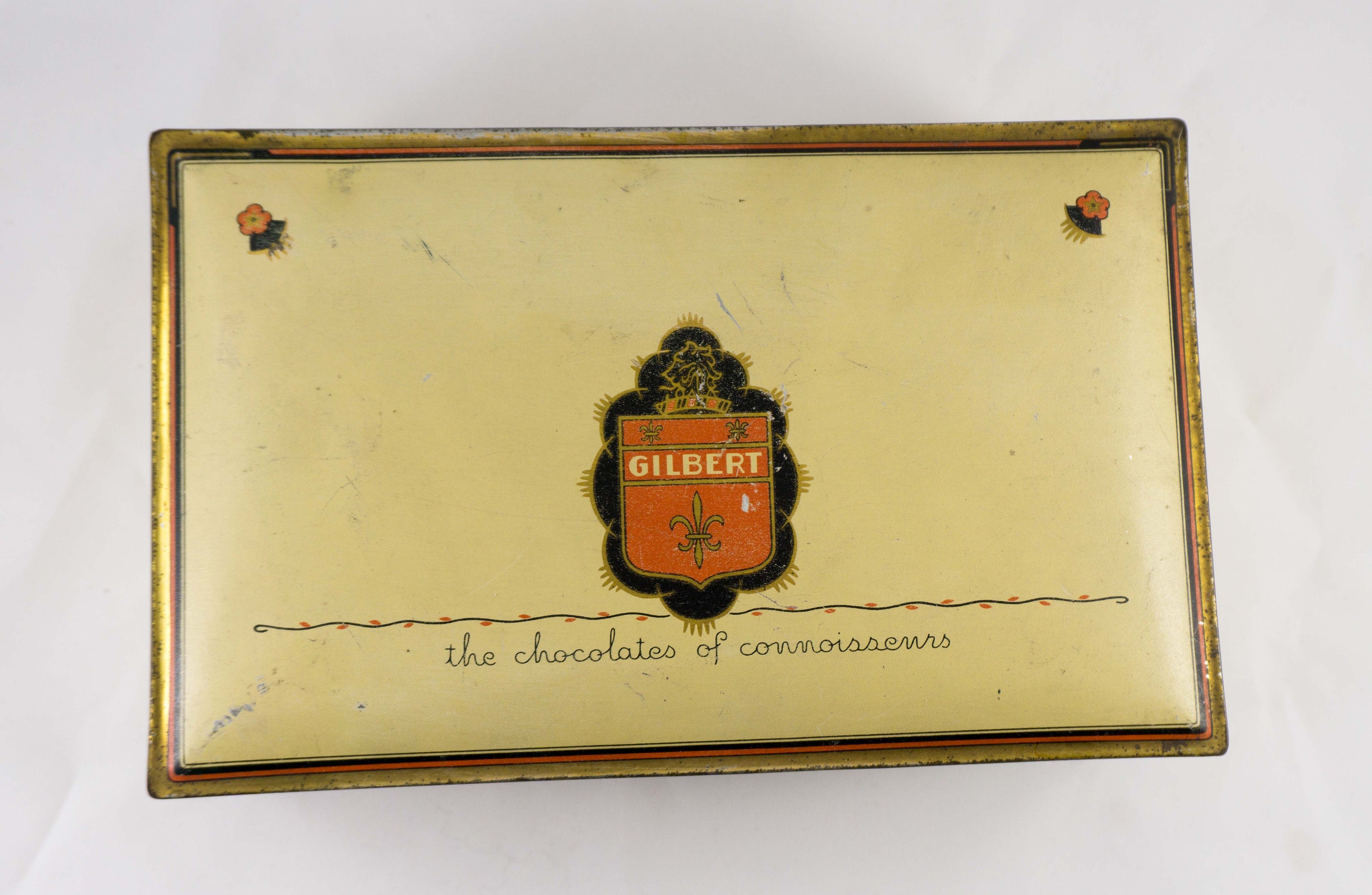 Vintage WWII John O. Gilbert Caballero 2 lb Chocolate Tin Box Hinged ...