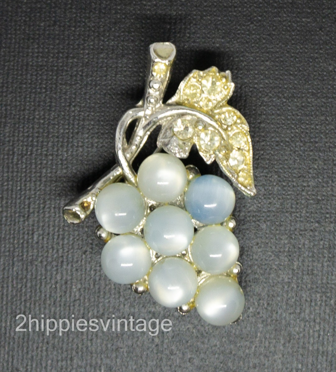 Vintage Signed Coro Baby Blue Moonglow Grape Cluster Brooch Pin FOR ...