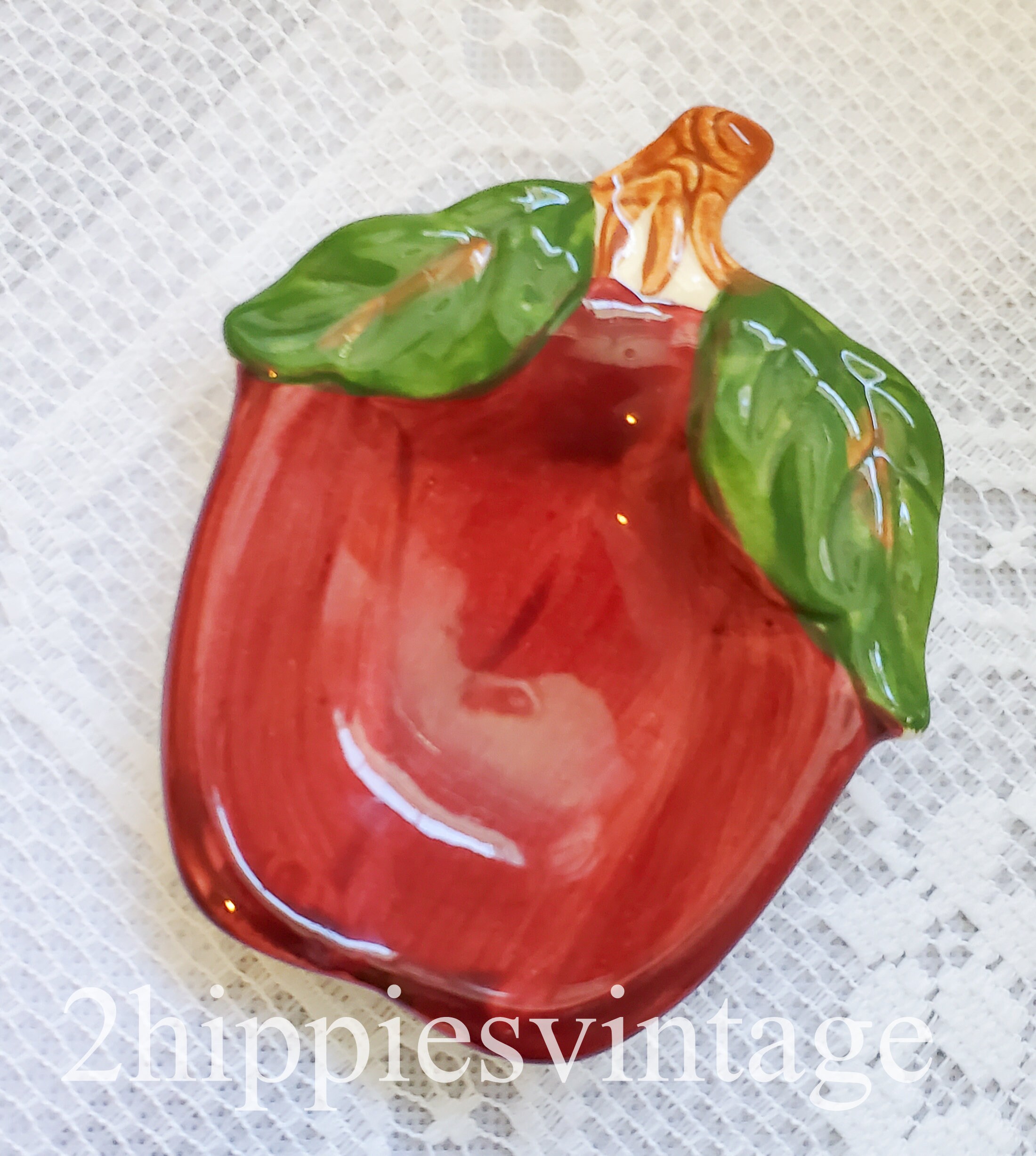 Vintage Tea Bag Spoon Rest in Apple (American Backstamp) by FRANCISCAN