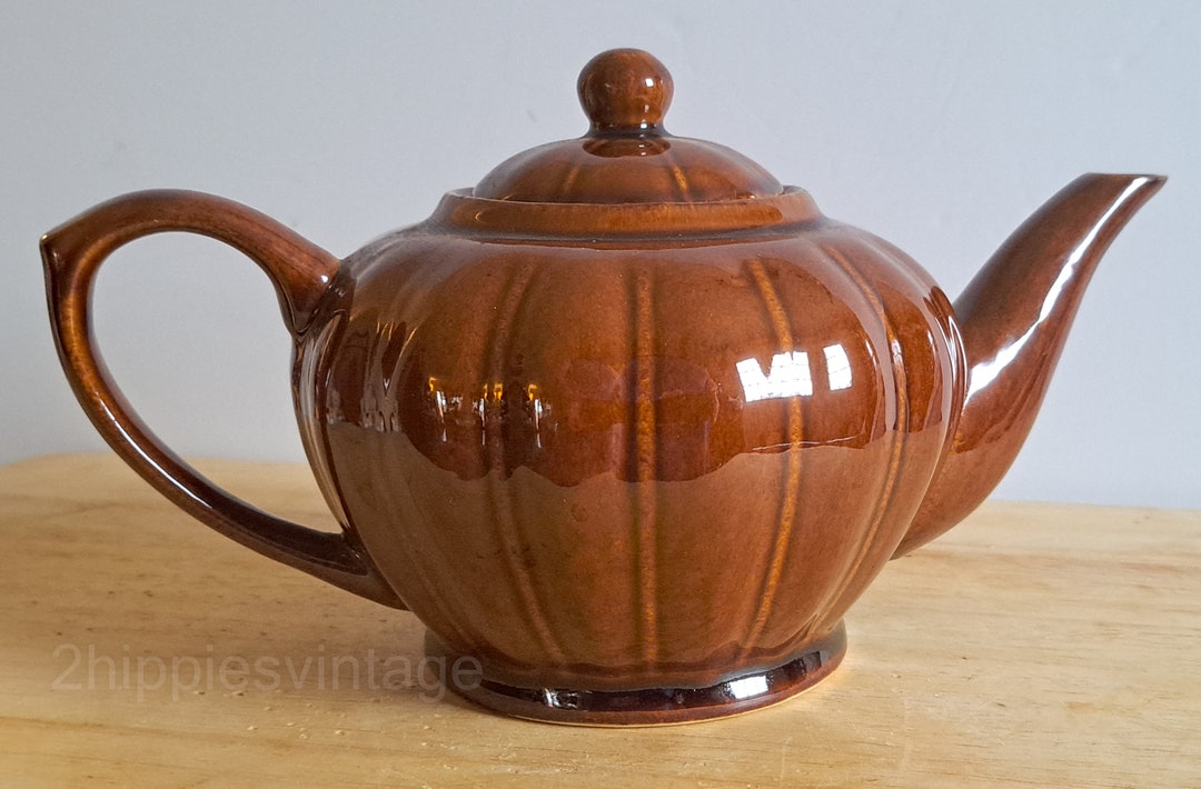 1920s Large Vintage Brown Paneled Primitive Style Teapot - Etsy