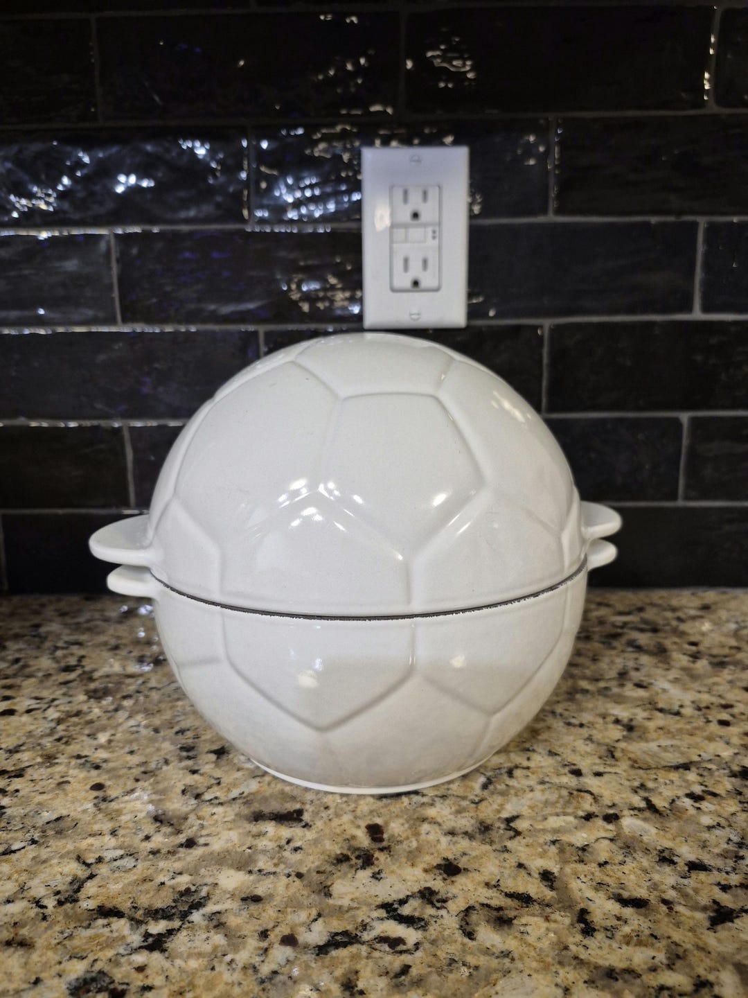 Le Creuset White Enamel Cast Iron Soccer Ball Rare Limited Edition - Etsy