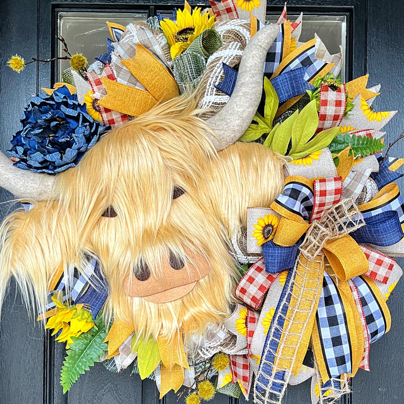Cow Mesh Wreath - Etsy