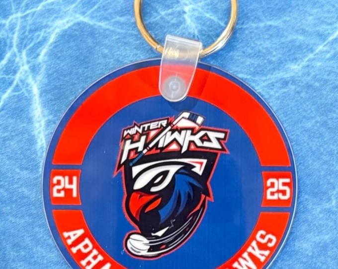 Bar Keychain, Hockey Keychain, Edmonton Hockey, Orange and Blue, Gifts ...