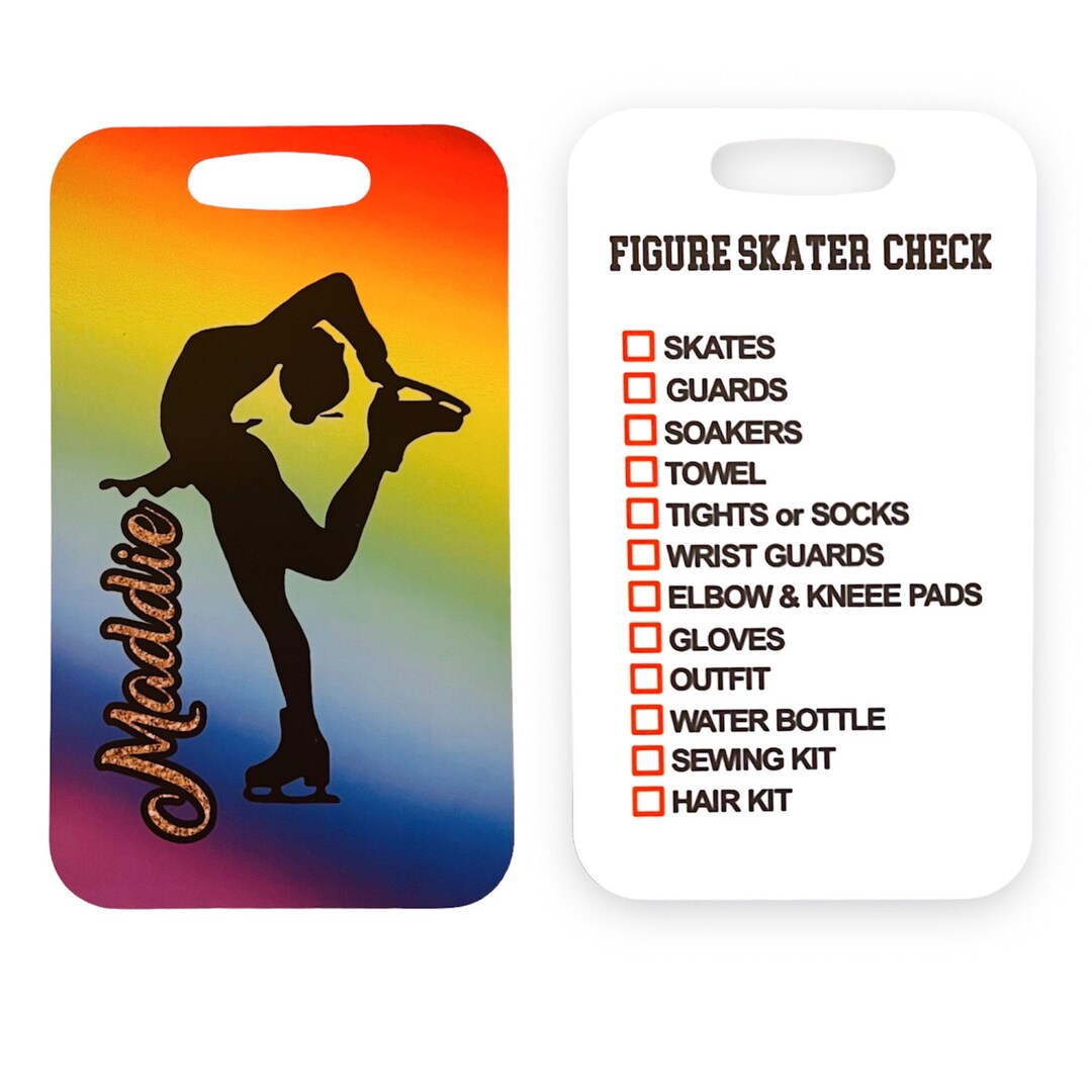 Figure Skating Checklist. Custom Bag Tag. Bag Checklist. Personalized ...
