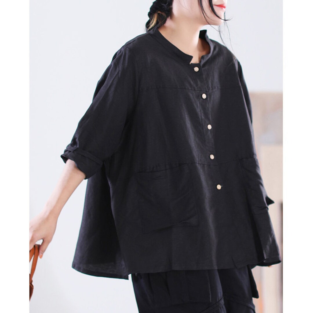 Women Summer Linen 7-points Sleeve Blouse Casual and Loose - Etsy Canada