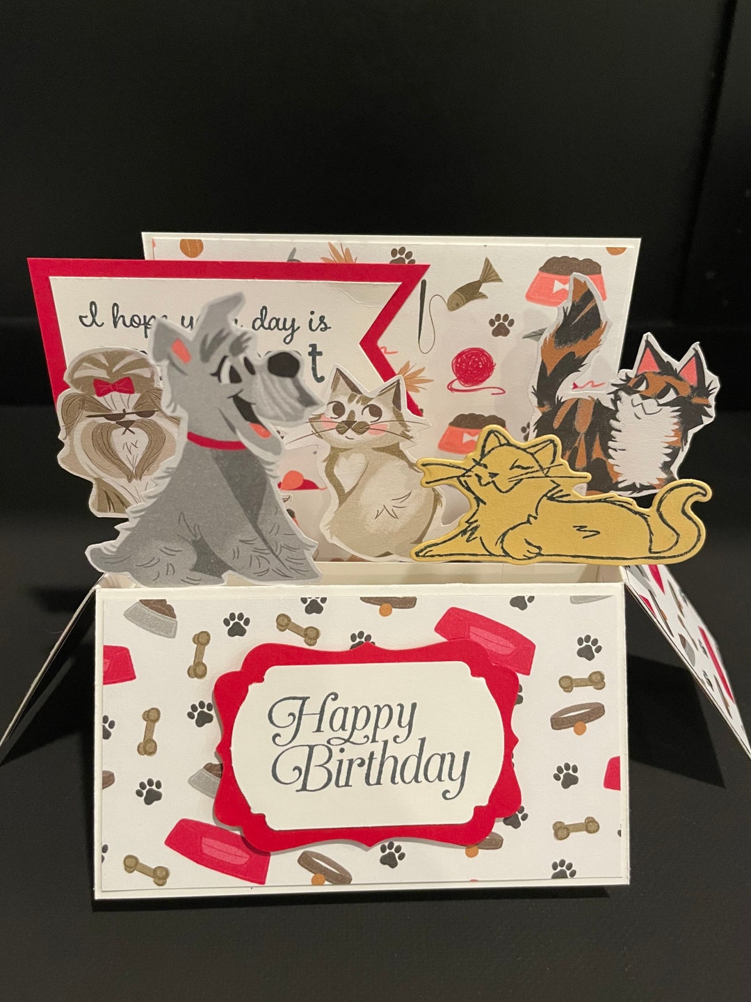 Cats & Dogs Birthday Card - Etsy