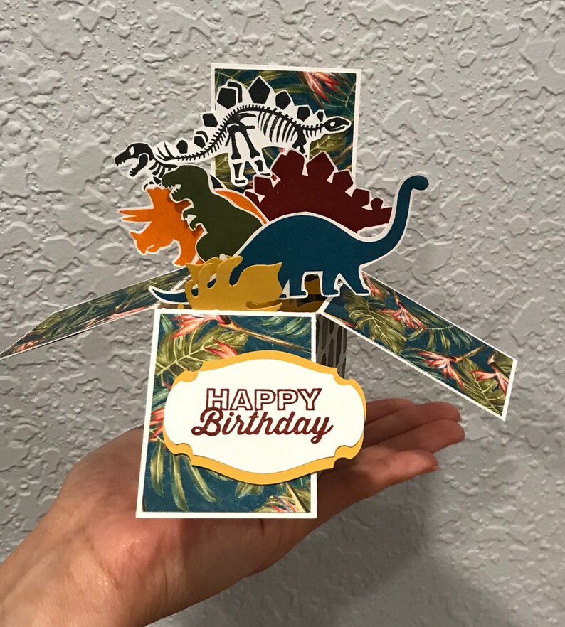 Dinosaur Pop-up Birthday Card #002 - Etsy