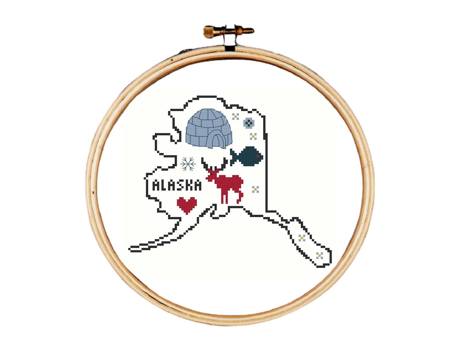 Alaska Cross Stitch Pattern Alaska Map Cross Stitch Pattern - Etsy