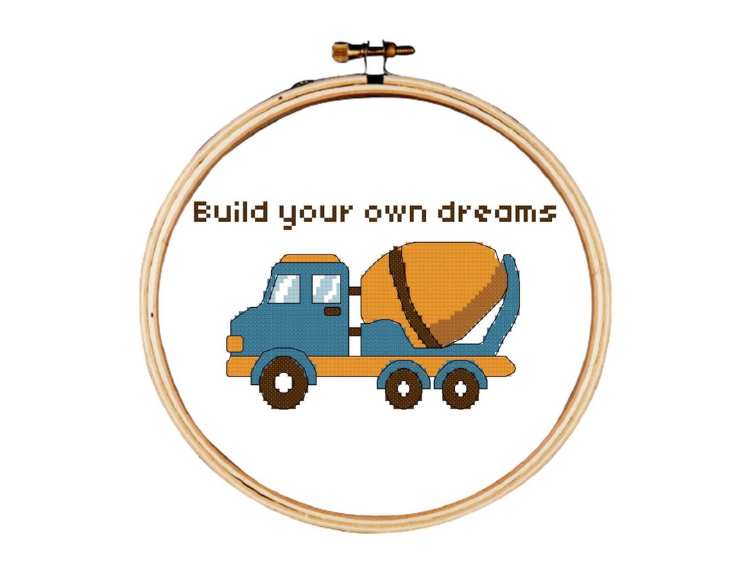 Concrete Truck Cross Stitch Pattern, Build Your Own Dream Cross Stitch ...