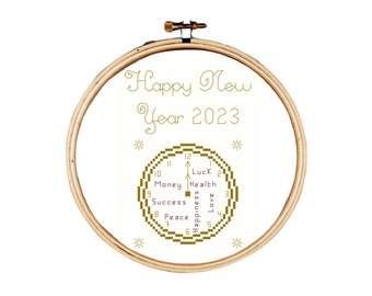 Happy New Year Cross Stitch Pattern - Etsy