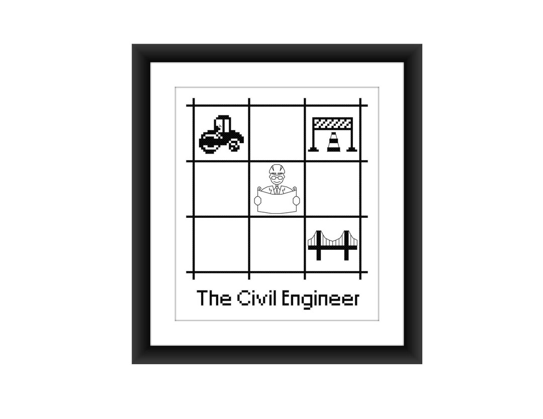 Civil Engineer Cross Stitch Pattern, Engineer Cross Stitch Pattern ...