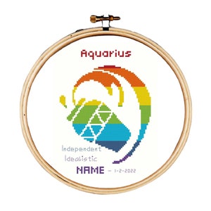 12 Zodiac Cross Stitch Patterns Twelve Zodiac Signs and Personality ...
