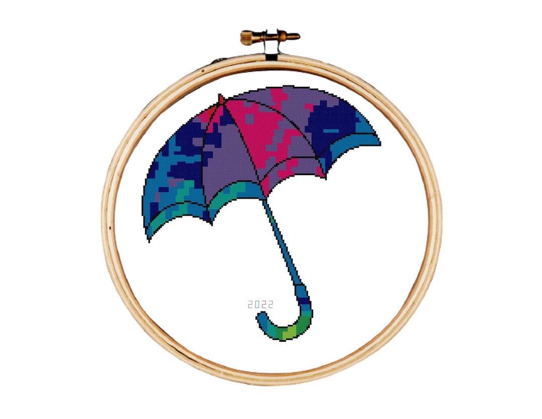 Temperature Cross Stitch Pattern, Daily Temperature Umbrella Cross ...
