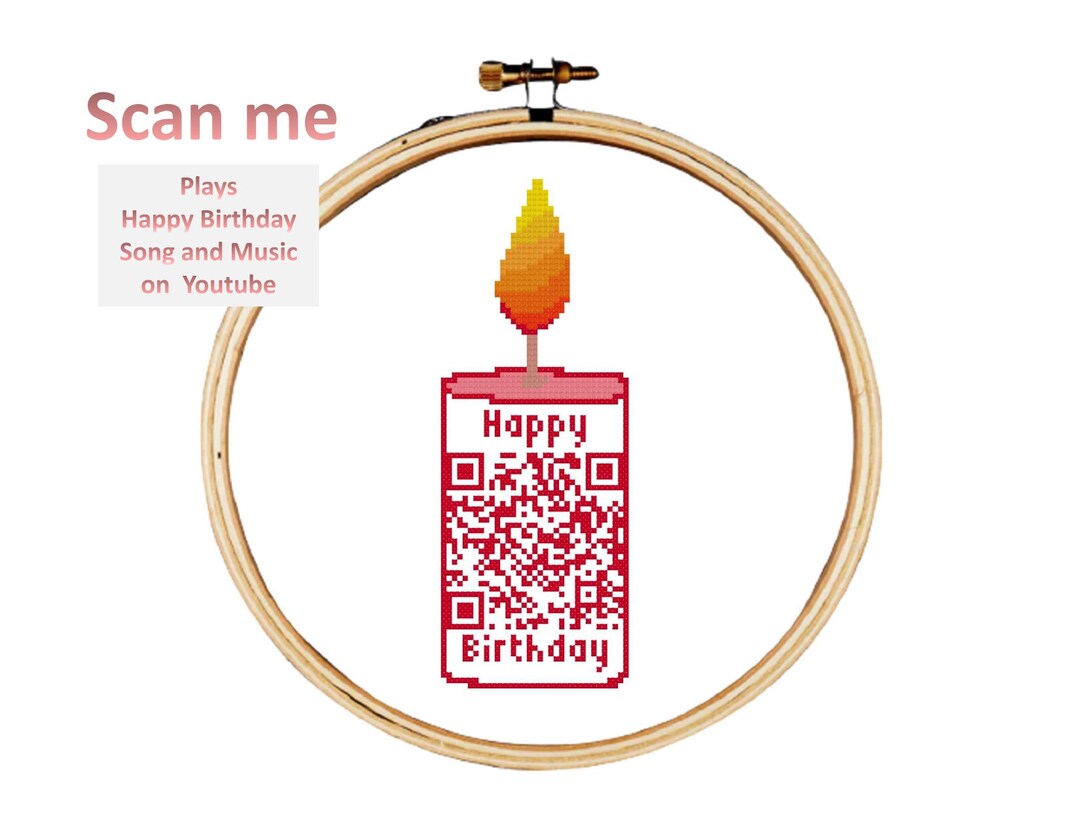 Happy Birthday Cross Stitch Pattern, Birthday Candle Cross Stitch ...