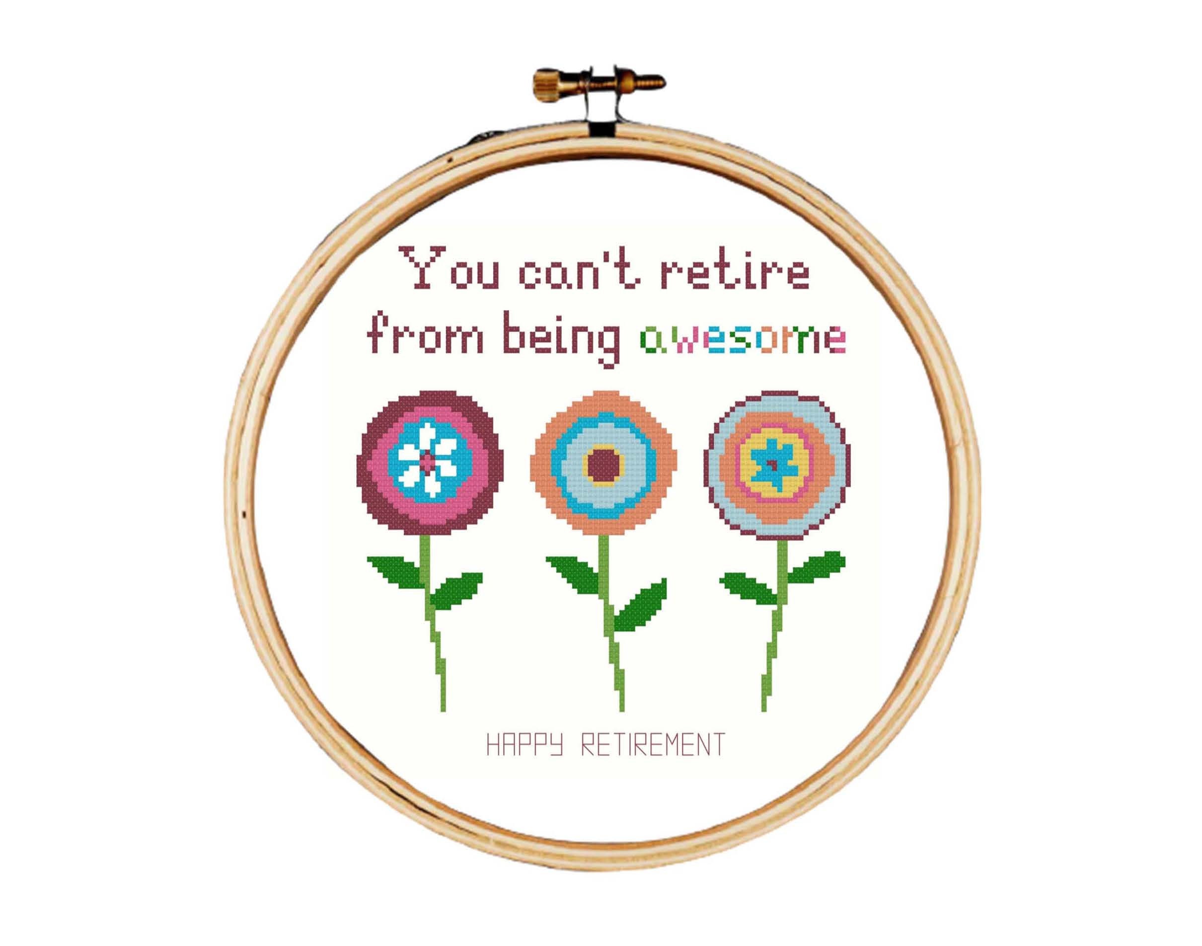 Retirement Cross Stitch Pattern Happy Retirement Cross Stitch - Etsy UK