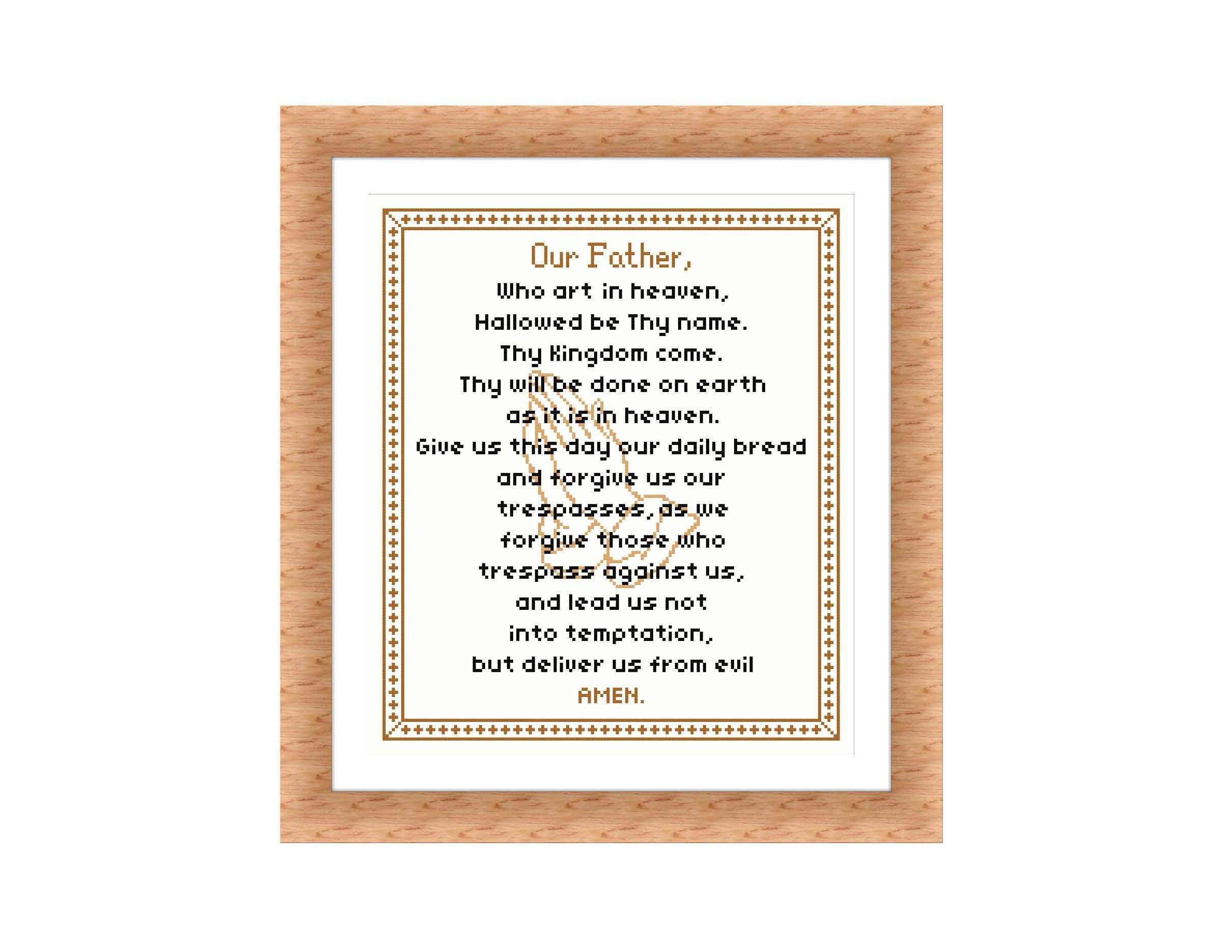 Our Father Cross Stitch Pattern, the Lord Prayer Cross Stitch Pattern ...