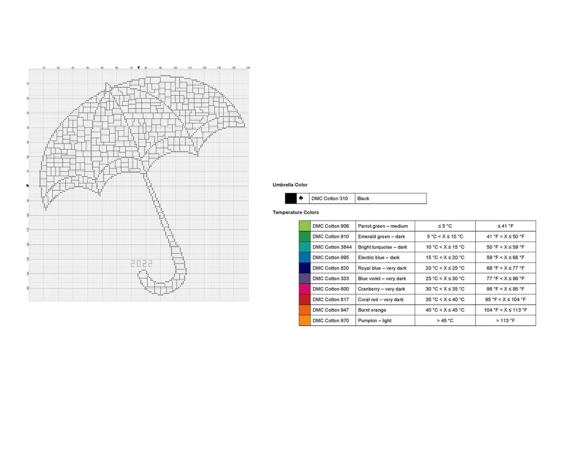 Four Seasons Cross stitch pattern 4 seasons temperature cross | Etsy