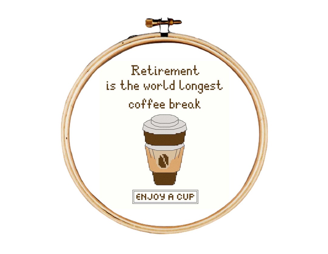 Retirement Cross Stitch Pattern, Happy Retirement Cross Stitch Pattern ...